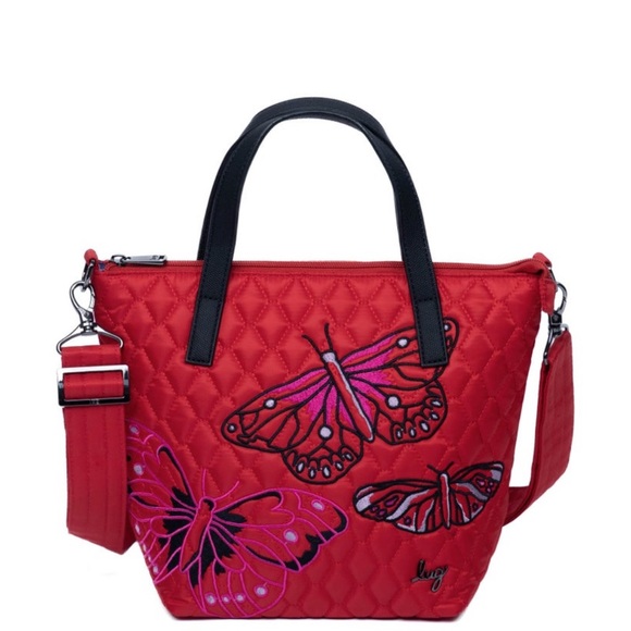 lug | Bags | Lug Sprinkler Red Tote With Butterfly Design Bnwt | Poshmark